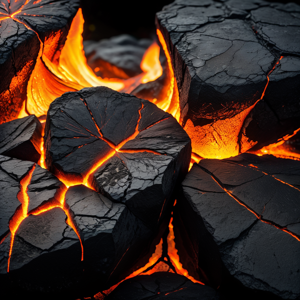 Premium Free ai Images | close up of an intense glow of lava in dark ...