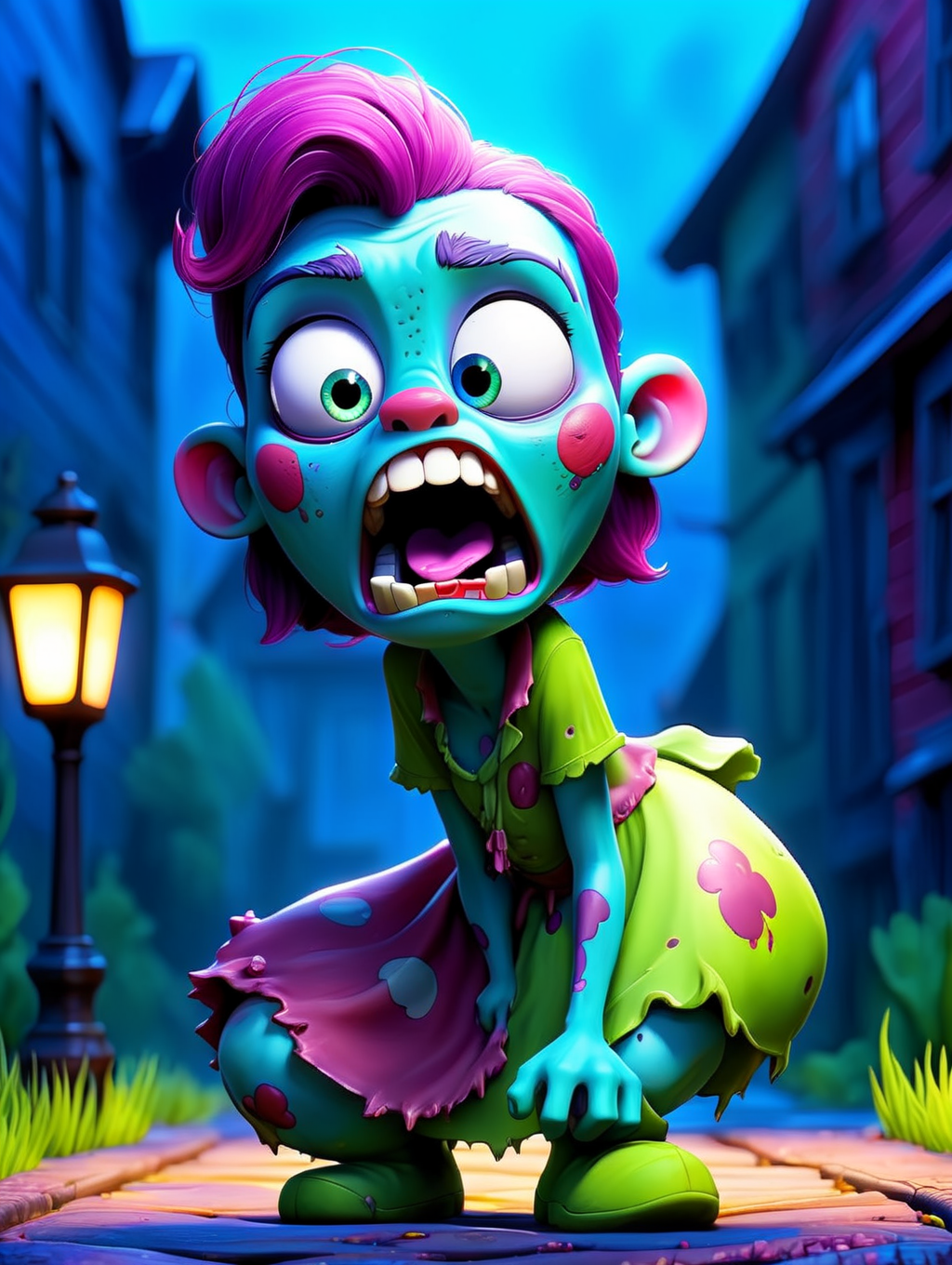 Premium Free ai Images | zombie kartun sangat lucu dan menggemaskan