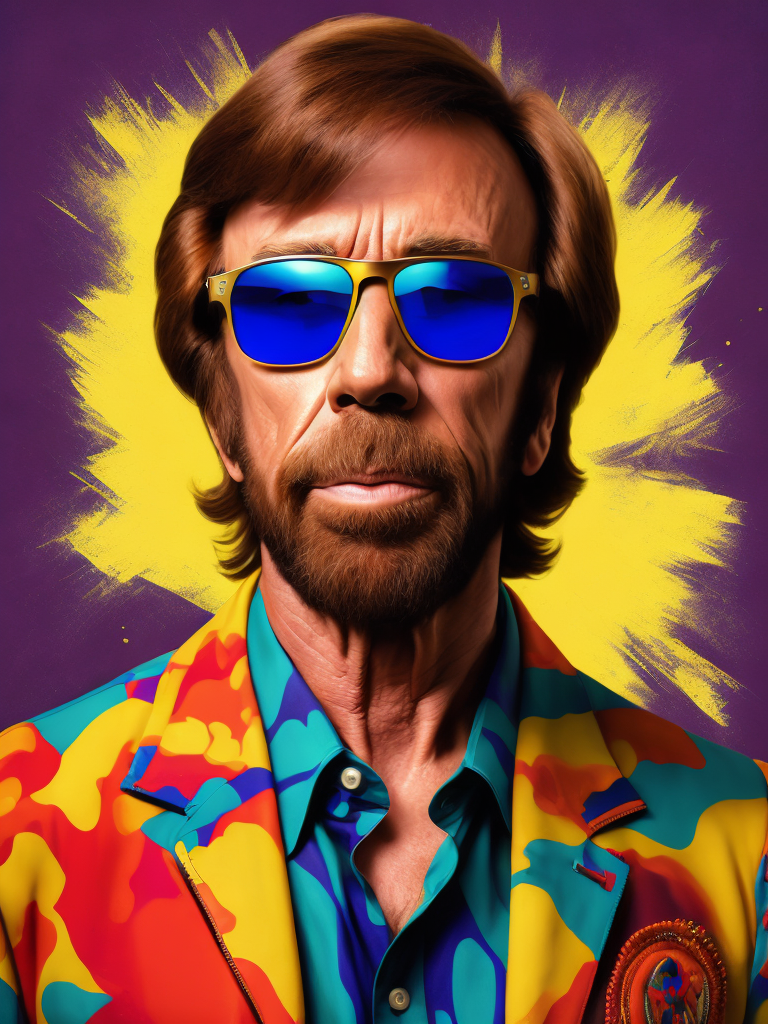Premium Free ai Images | chuck norris wearing brightly patterned jacket ...