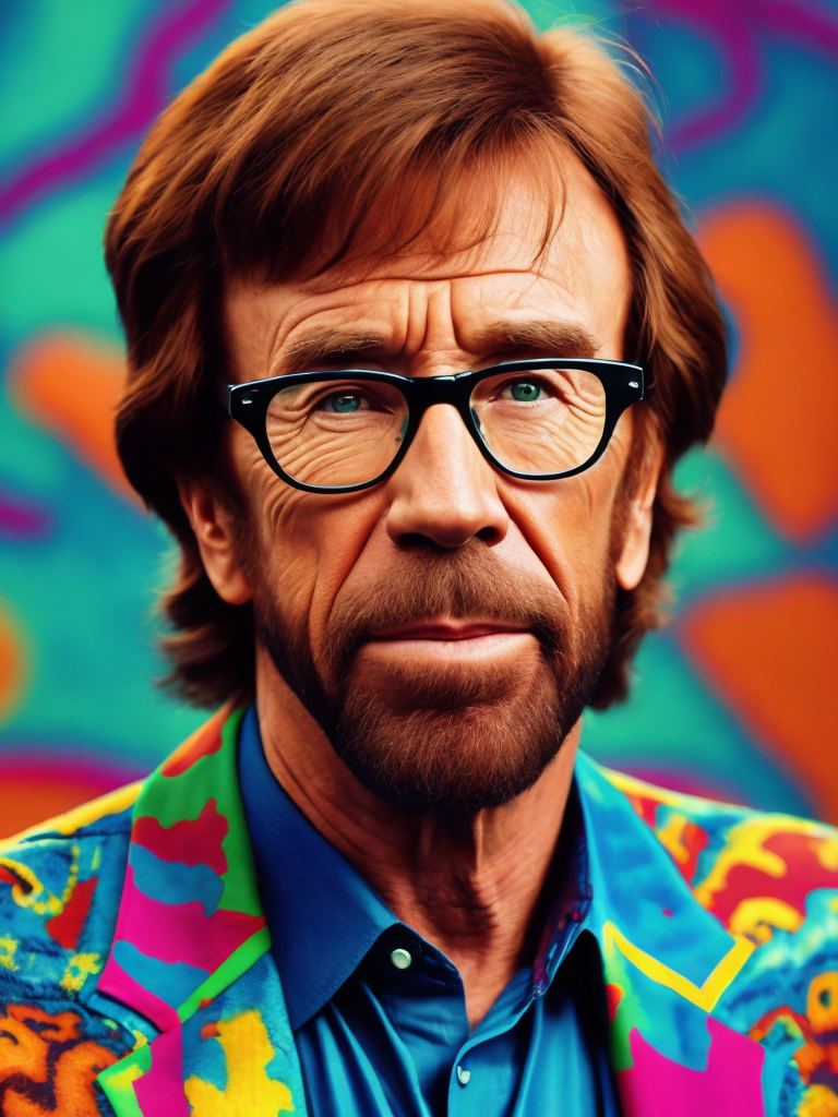 Premium Free ai Images | chuck norris wearing brightly patterned jacket ...