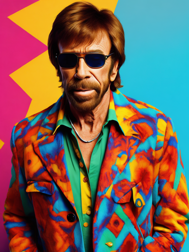 Premium Free ai Images | chuck norris wearing brightly patterned jacket ...