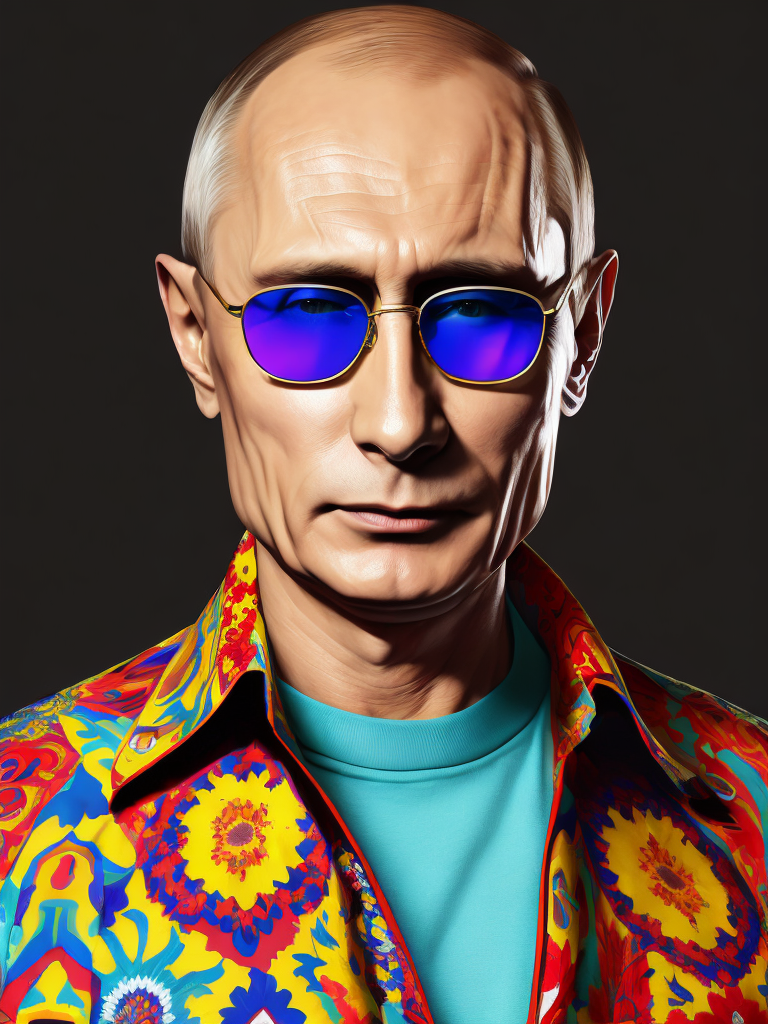 Premium Free Ai Images Vladimir Putin Wearing Brightly Patterned Jacket And Wayfarer Glasses