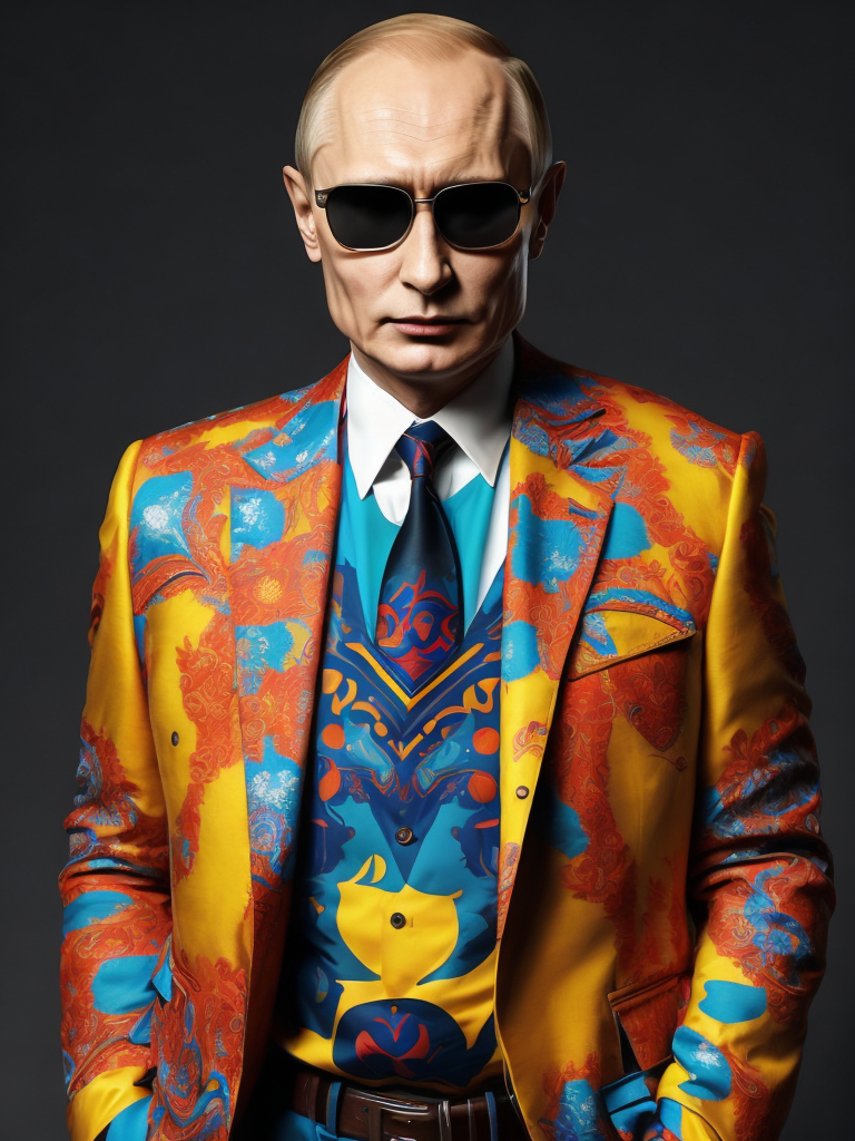 Premium Free ai Images | vladimir putin wearing brightly patterned ...