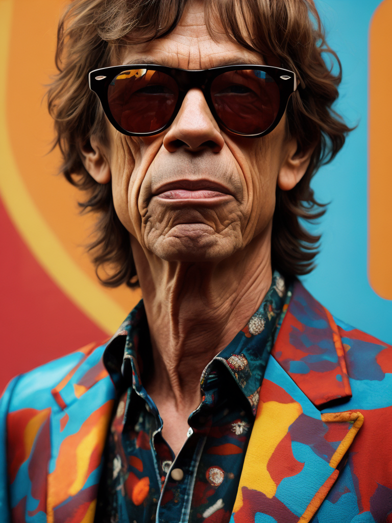 Premium Free ai Images | tilt shift photography of mick jagger wearing ...