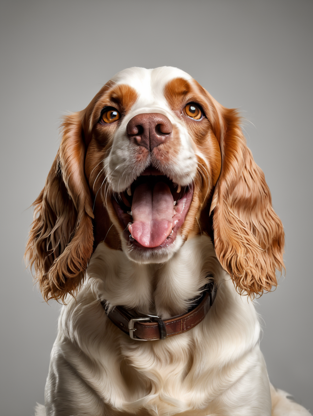 Premium Free ai Images | laughing cocker spaniel sitting front camera ...