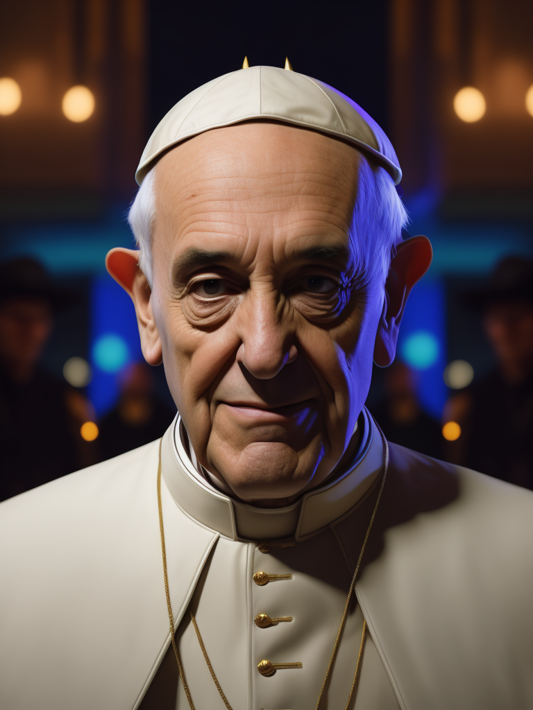 Premium Free ai Images | pope francois in front of night club dressed ...