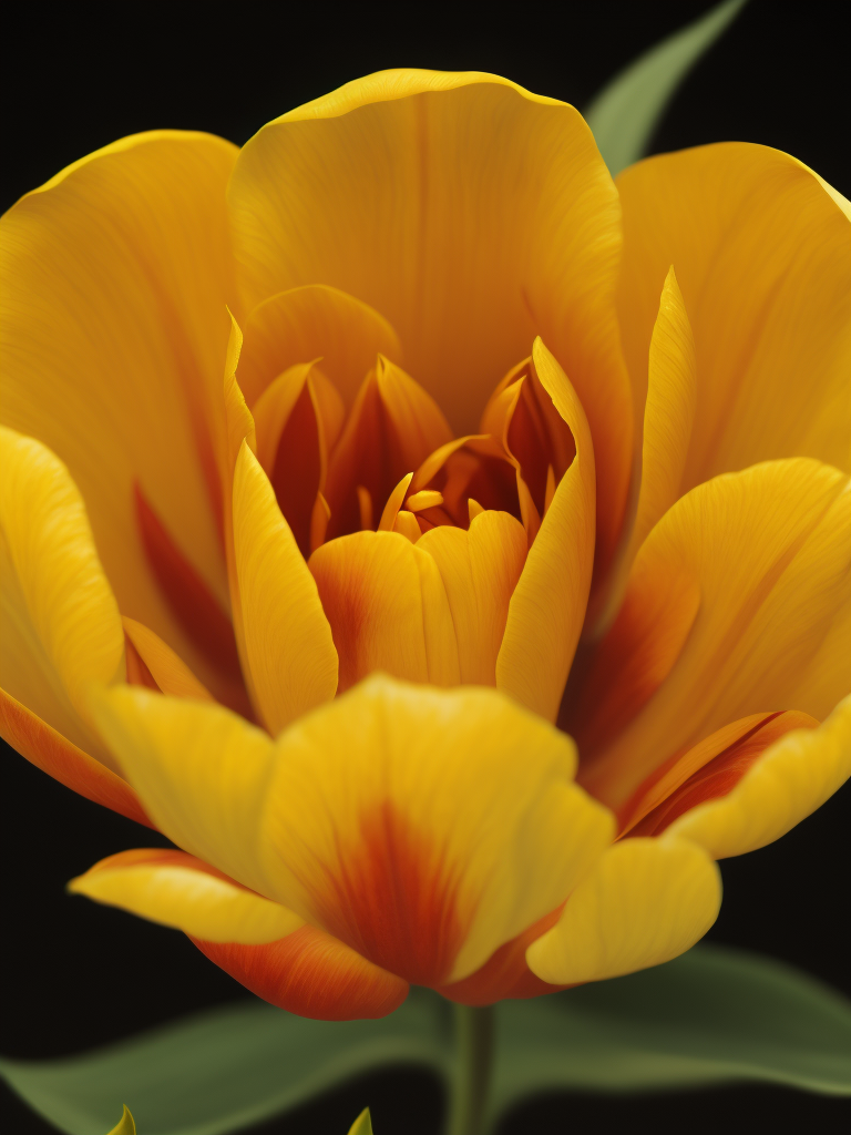 Premium Free ai Images | yellow open tulip delicate beautiful
