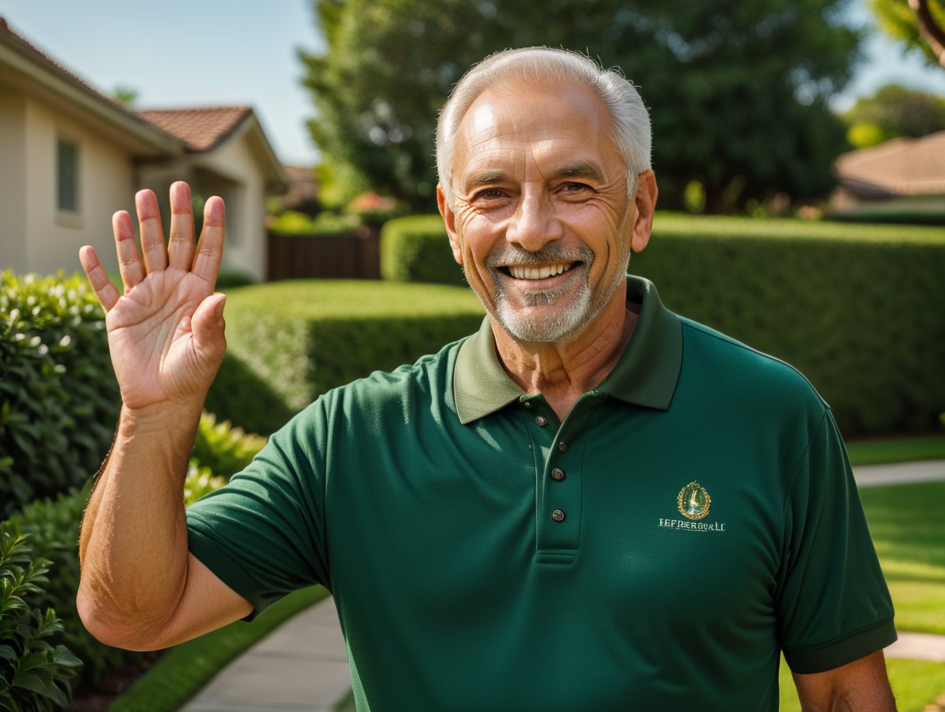 Premium Free ai Images | really helpful older smiling neighbor in green ...