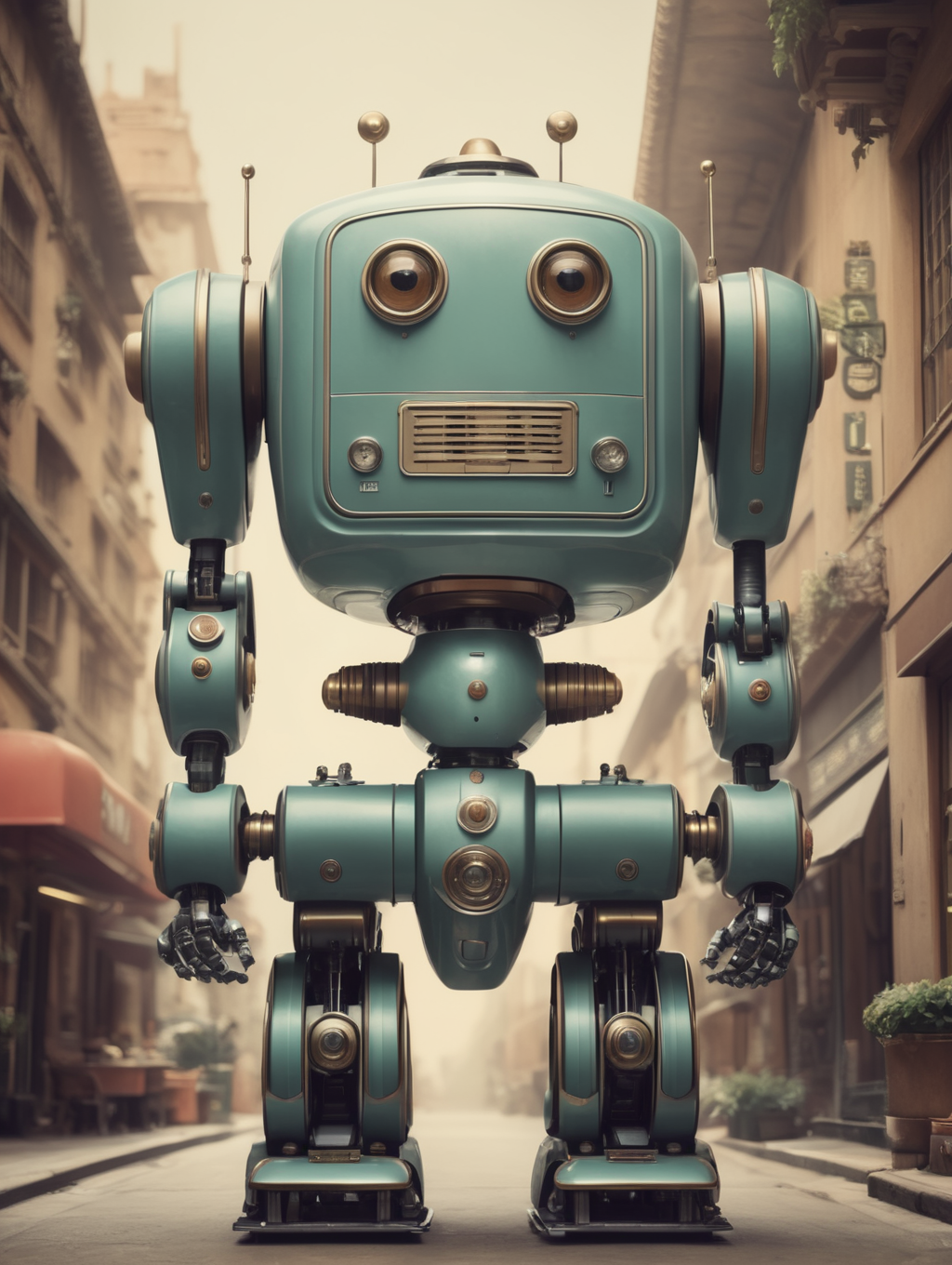 Premium Free ai Images | create image retro furturistic premium robot