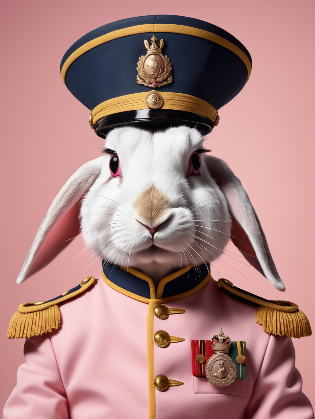 Premium Free ai Images | portrait of rabbit in hat and uniform of beast ...