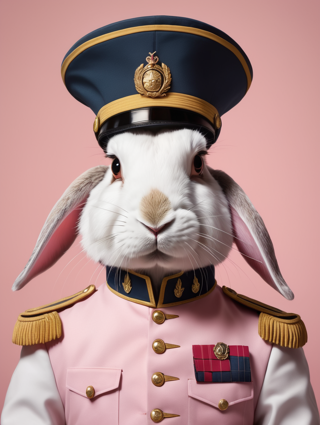 Premium Free ai Images | portrait of rabbit in hat and uniform of beast ...