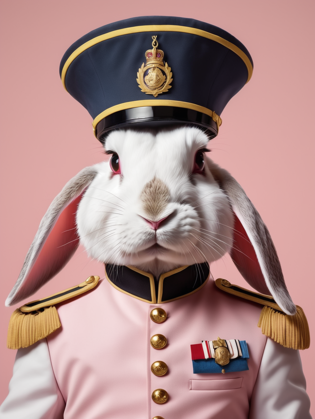 Premium Free ai Images | portrait of rabbit in hat and uniform of beast ...