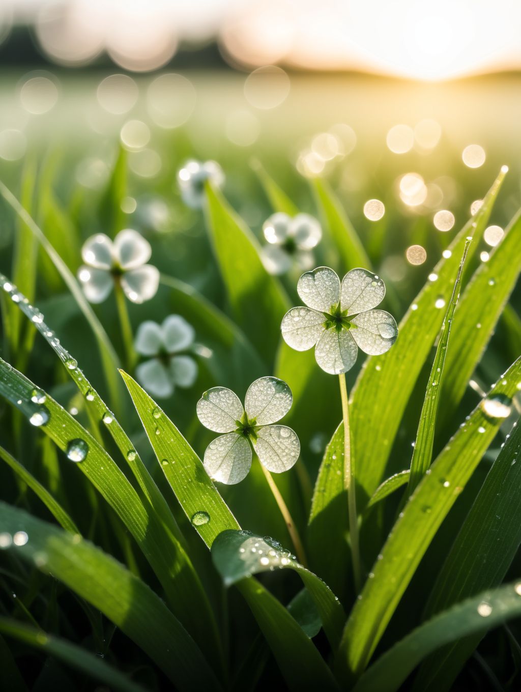 Premium Free ai Images | trava rosoj klever na belom fone