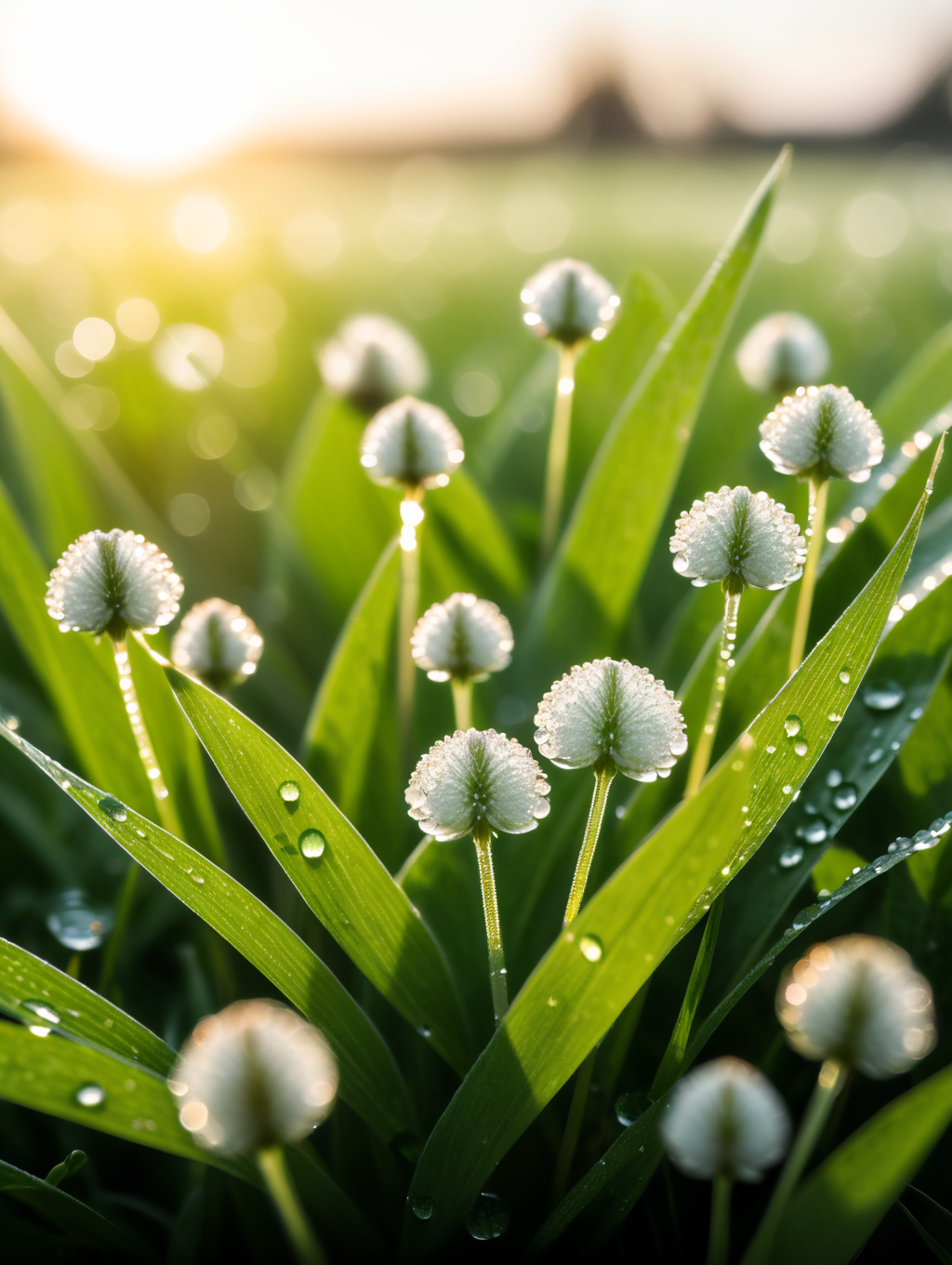 Premium Free ai Images | trava rosoj klever na belom fone