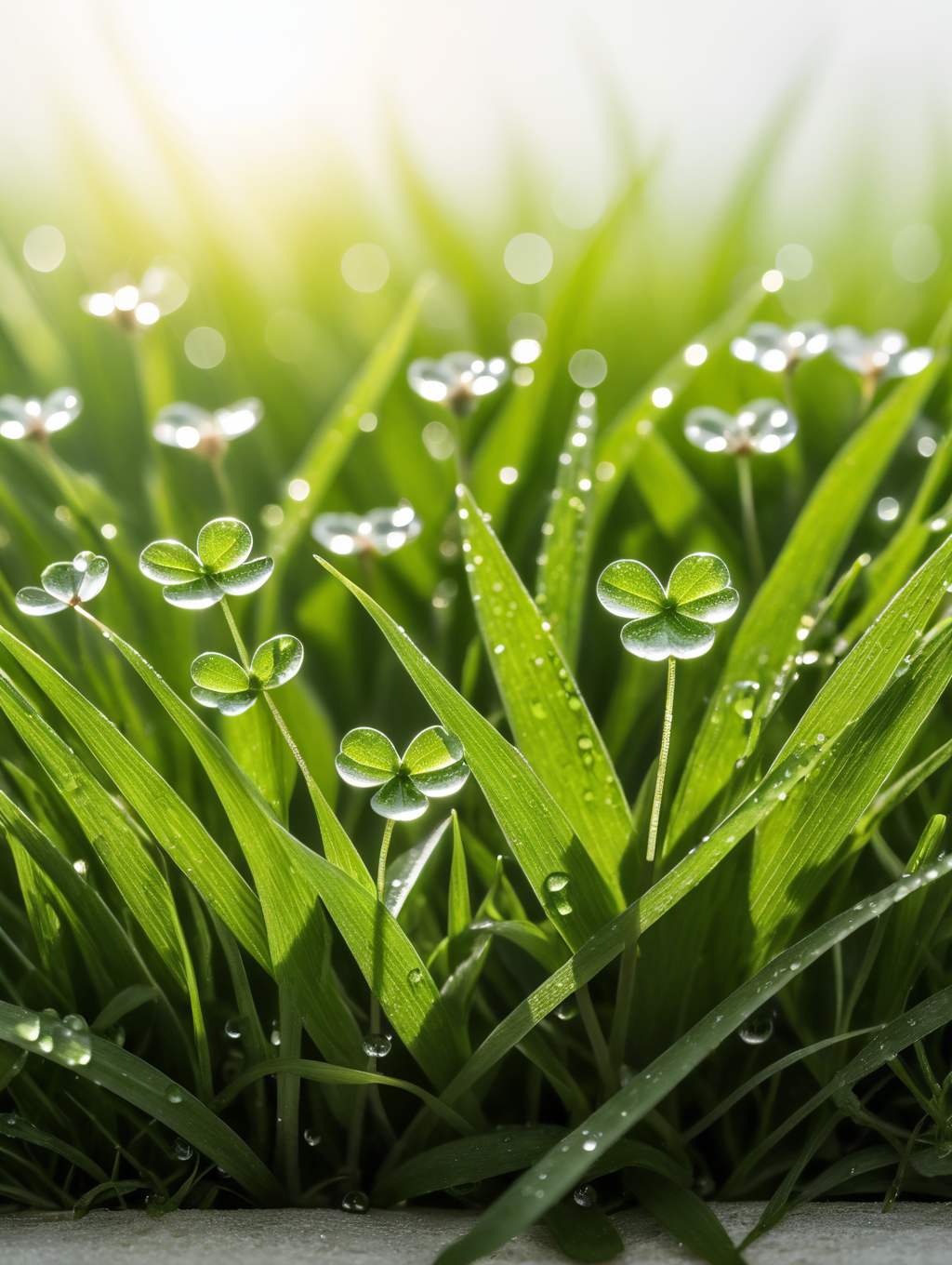 Premium Free ai Images | trava rosoj klever na belom fone cetkie kraa