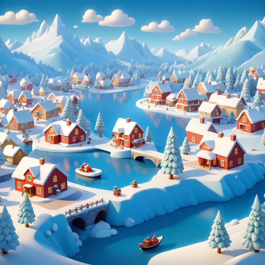 Premium Free ai Images | big isometric winter christmas map vector ...