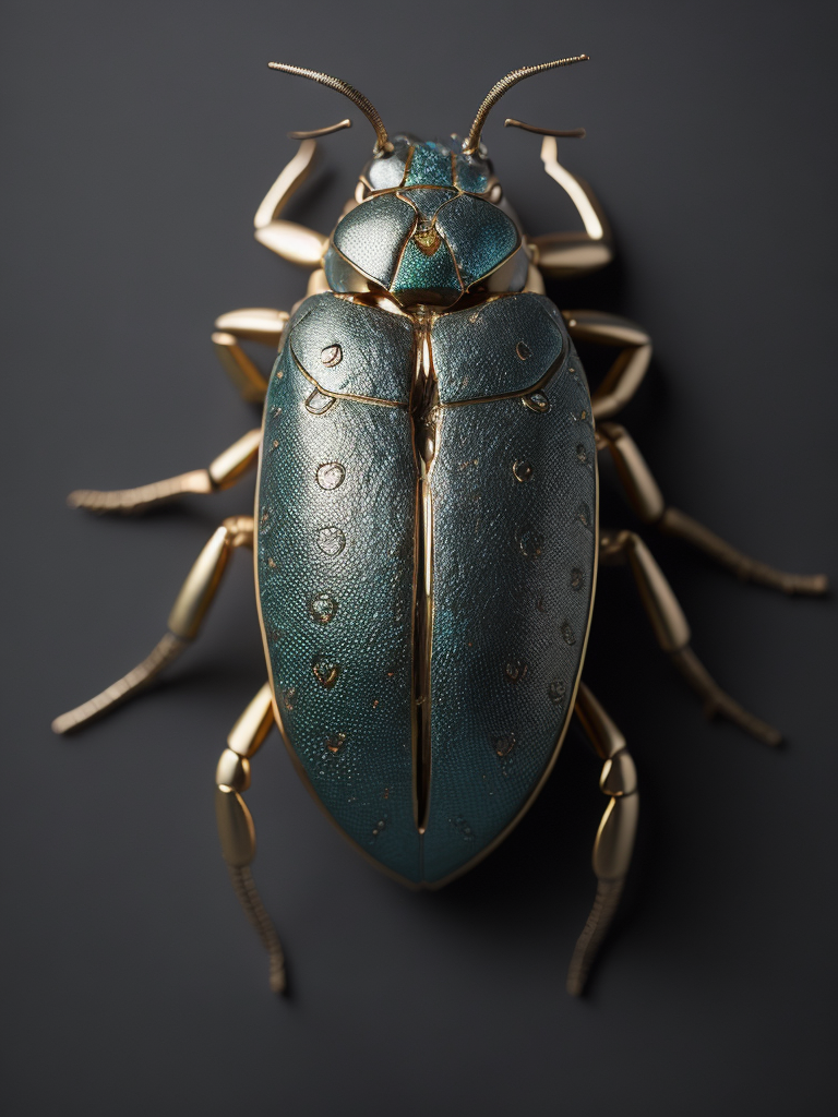 Premium Free ai Images | beautiful beetle metallic gold and green with ...