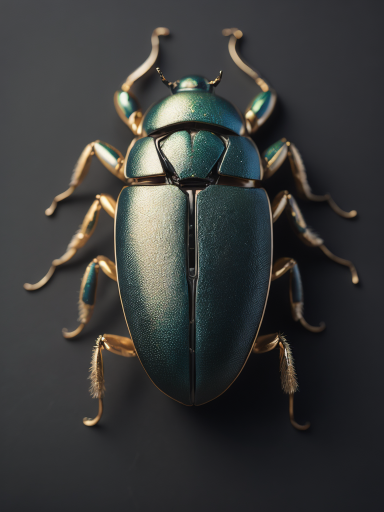 Premium Free ai Images | beautiful beetle metallic gold and green with ...