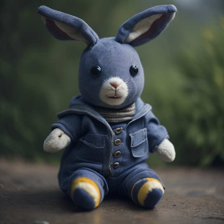 Premium Free ai Images | samodelʹnaa loskutnaa kukla zaac glazami pugovicami graznaa rvanaa