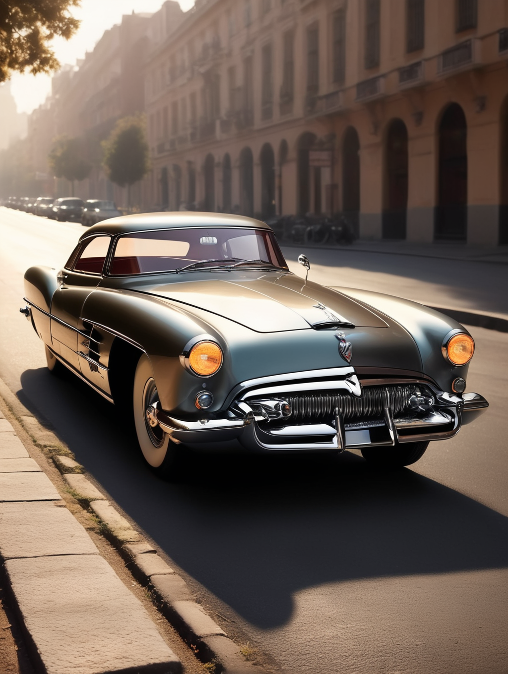 Premium Free ai Images | the image captures vintage car possibly from ...