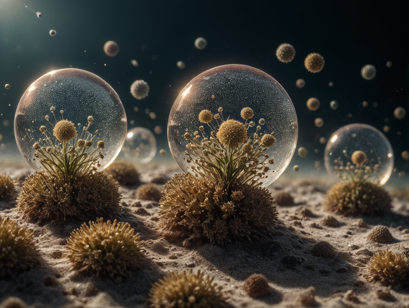 Premium Free ai Images | view of several microscopic round particles ...