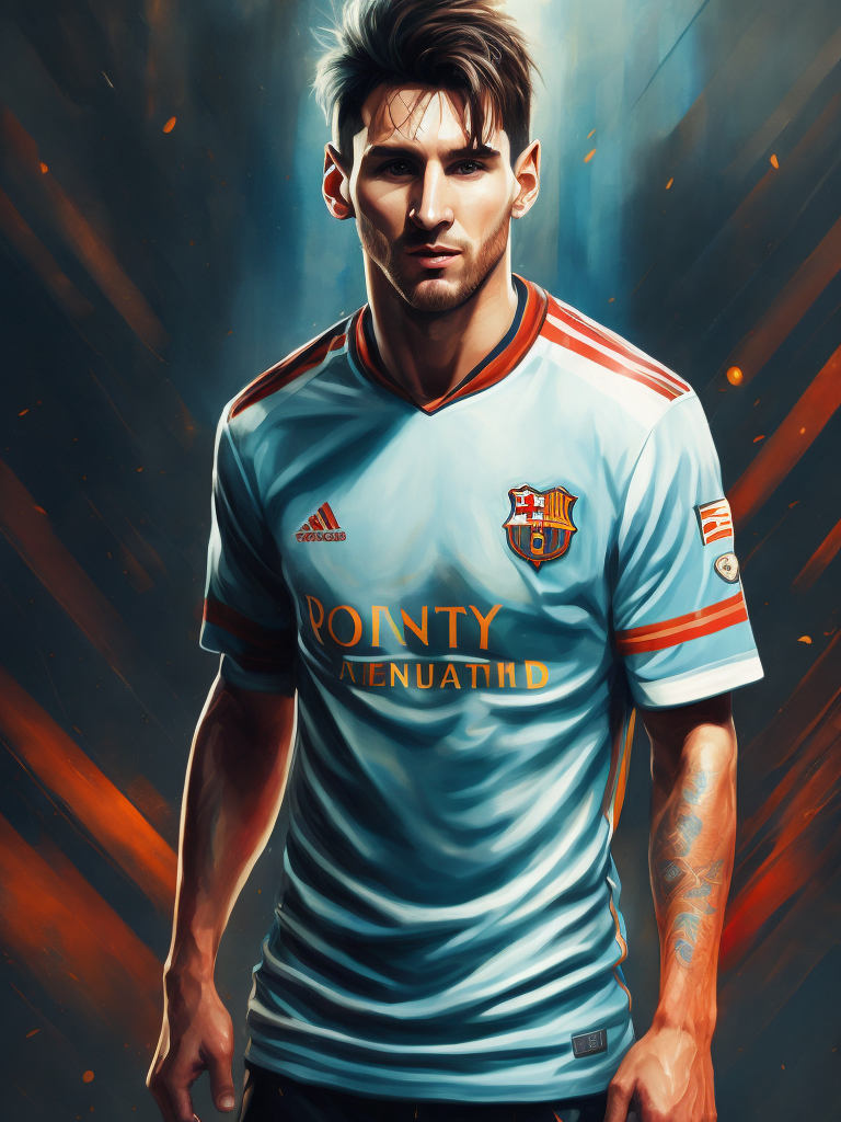 Premium Free ai Images | the year old lionel messi with the blue and ...