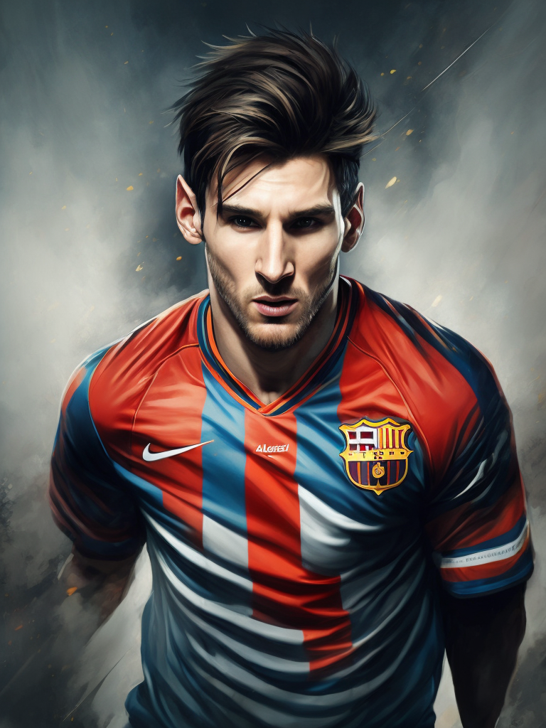 Premium Free ai Images | the year old lionel messi with the blue and ...