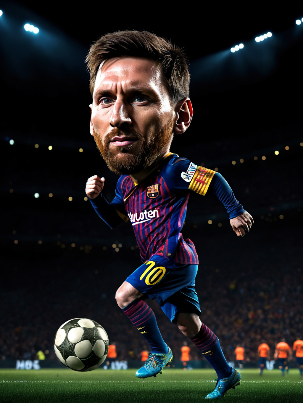 Premium Free ai Images | messi con pateando el balon de futbol high ...