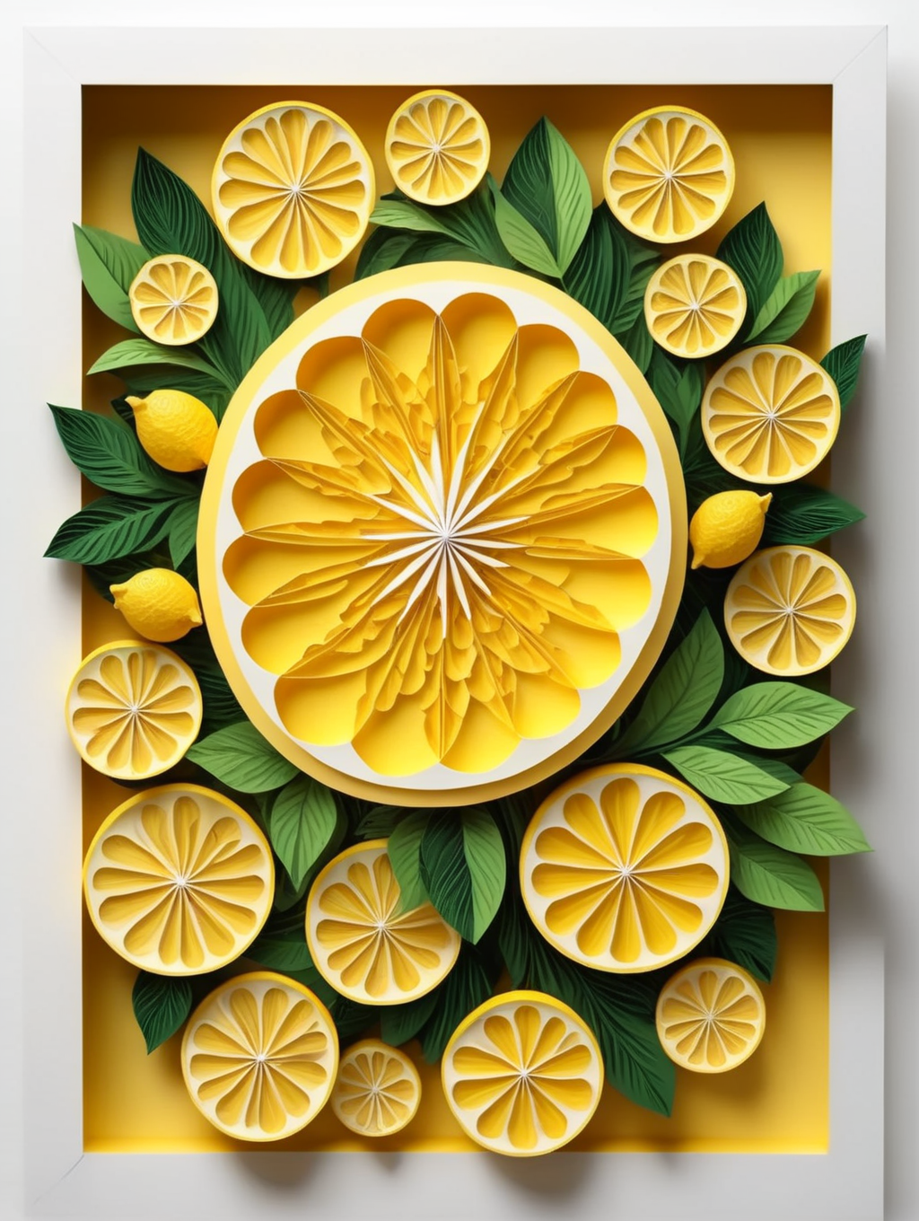 Premium Free ai Images | lemon fruit botanical illustration in papercut ...