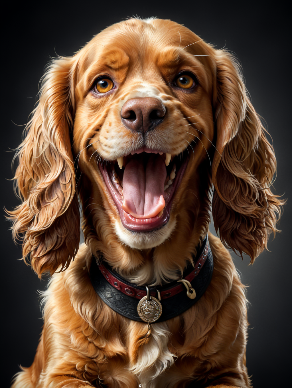 Premium Free ai Images | cocker spaniel smiling sitting see front ...