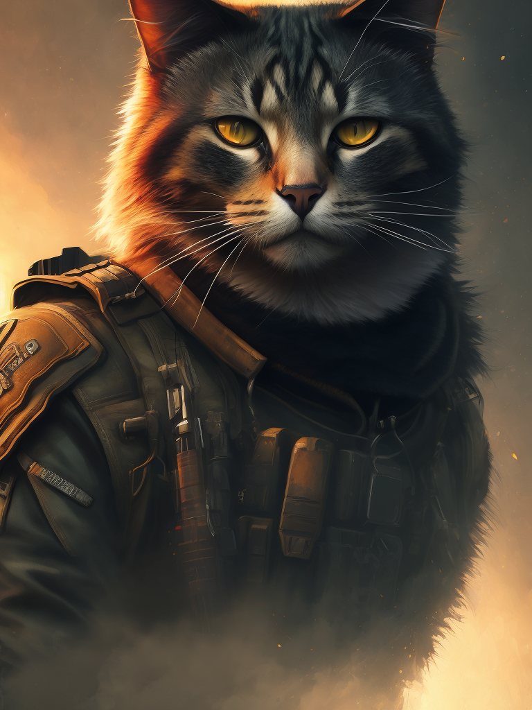 Premium Free ai Images | special forces russian cat with gun cat ...