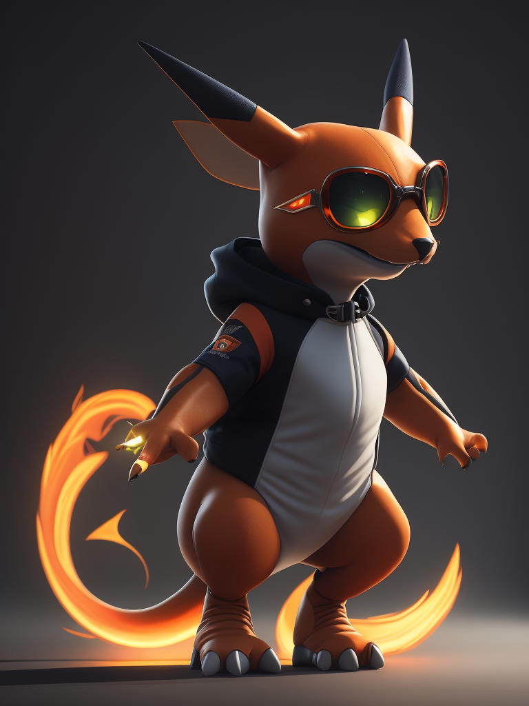 Premium Free ai Images | cute stylish pokemon charizard dressed in ...