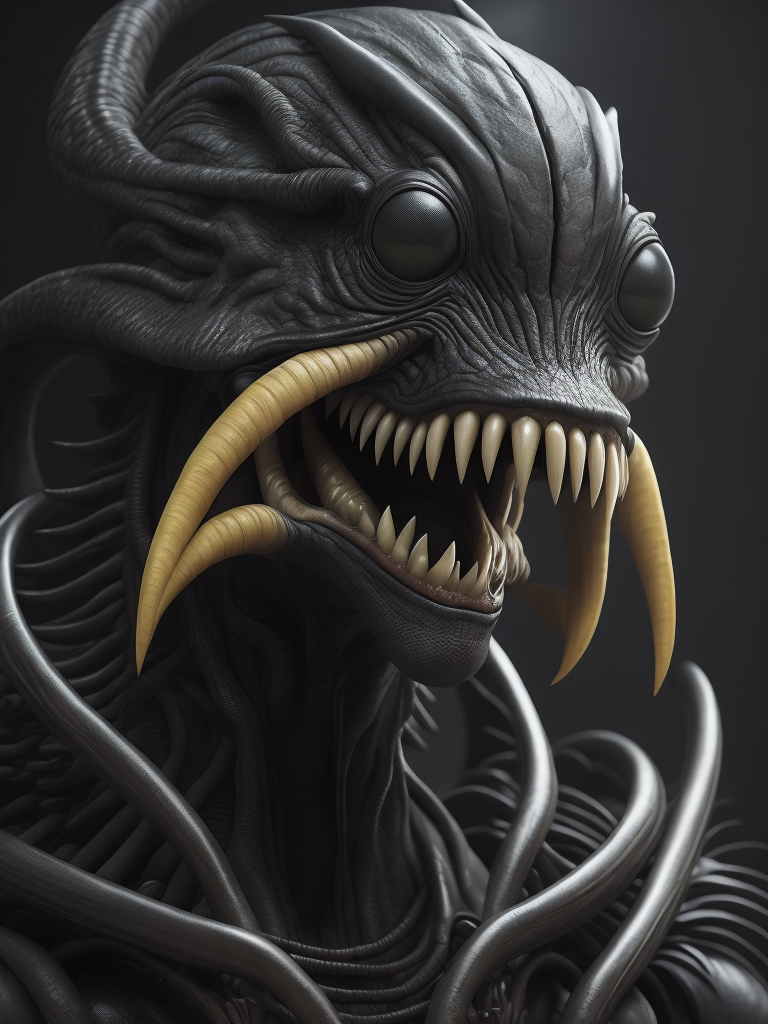 Premium Free ai Images | alien xenomorph as homer simpson