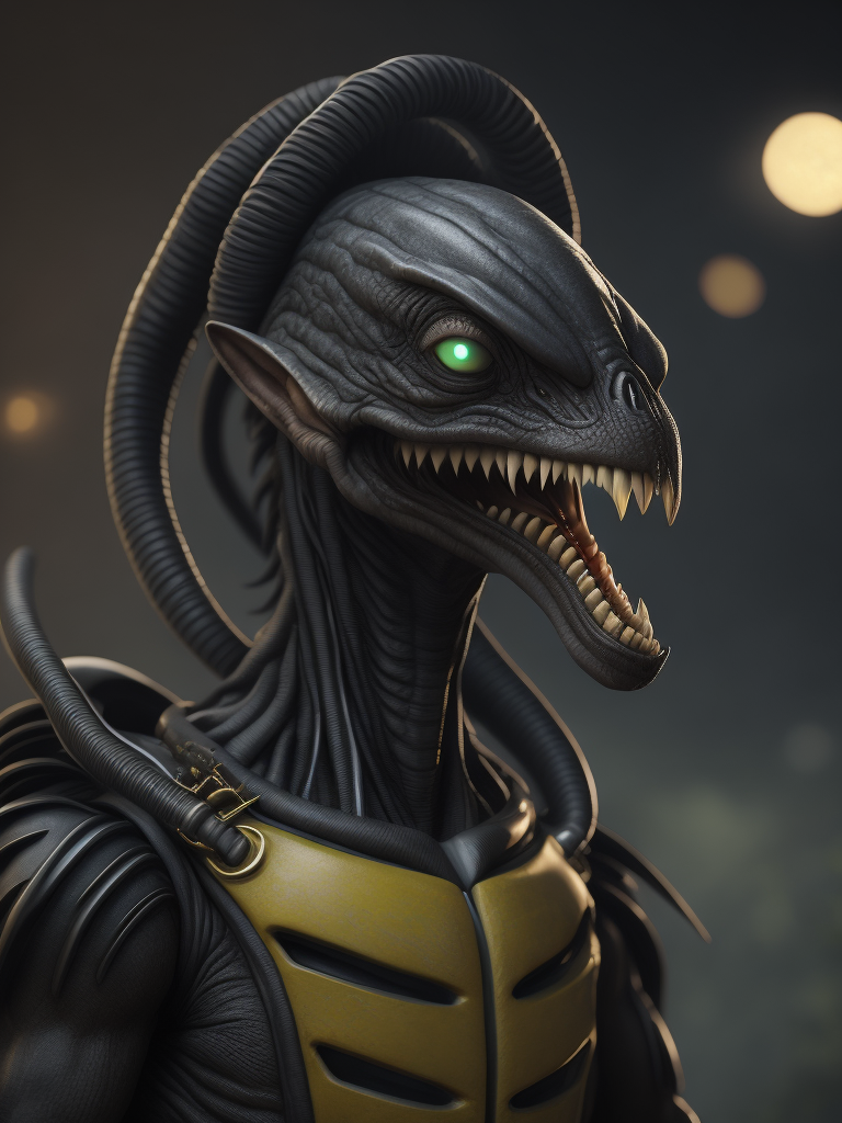 Premium Free ai Images | alien xenomorph as homer simpson