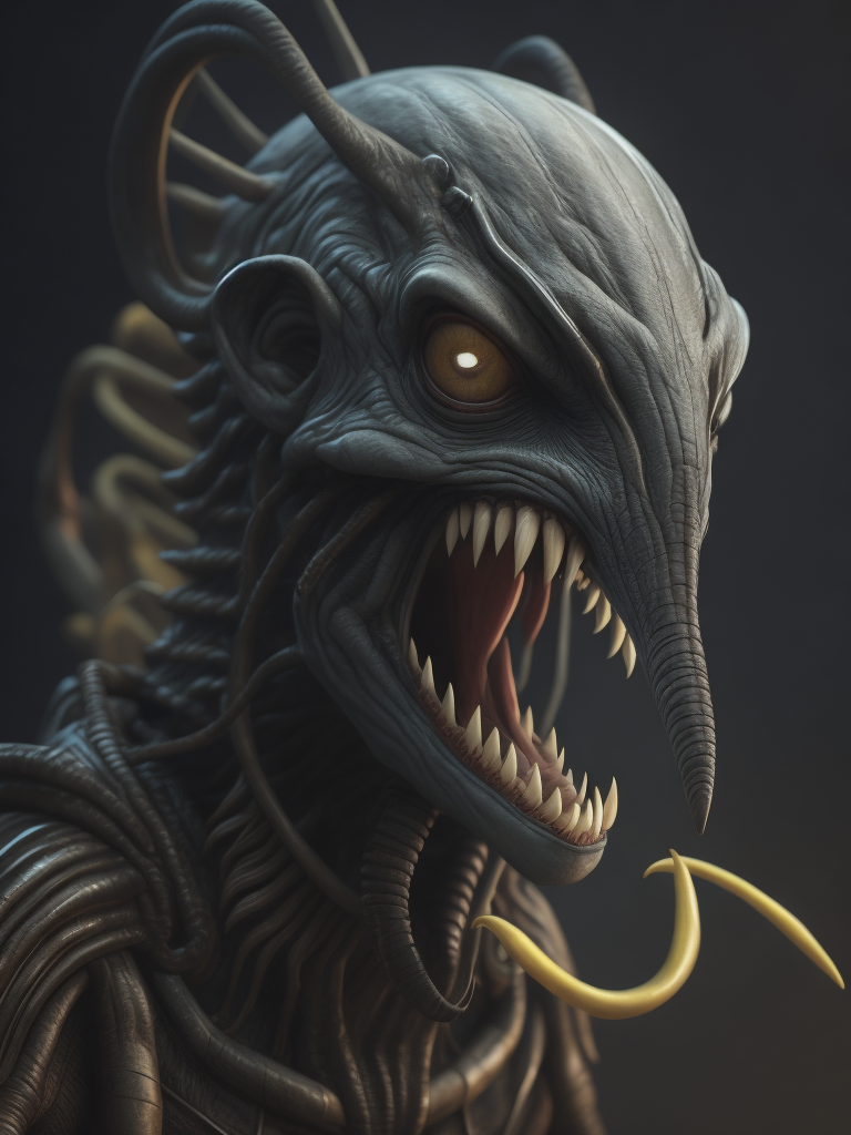 Premium Free ai Images | alien xenomorph as homer simpson