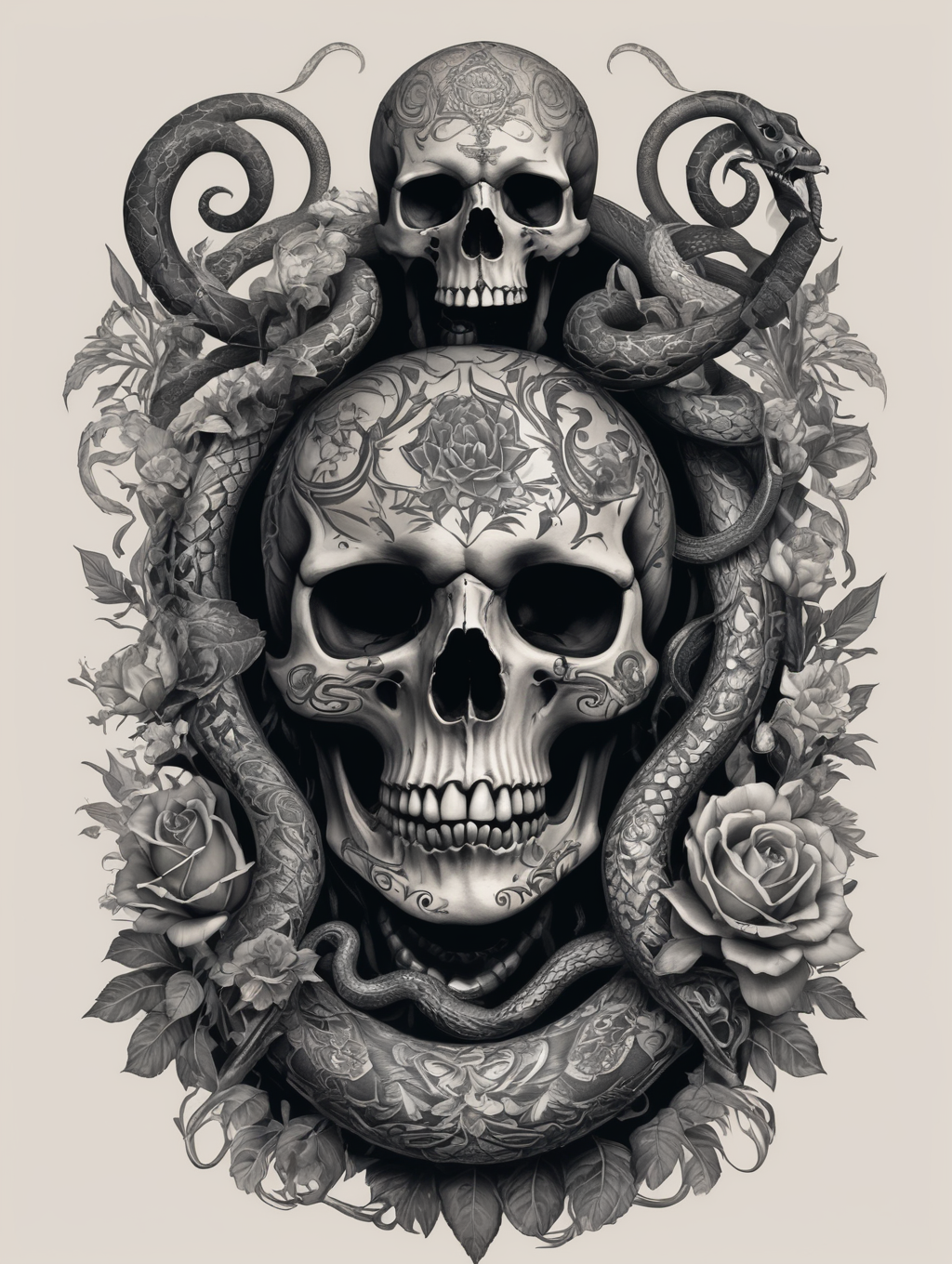 Premium Free ai Images | gorgona with snakes tattoo vector art design ...
