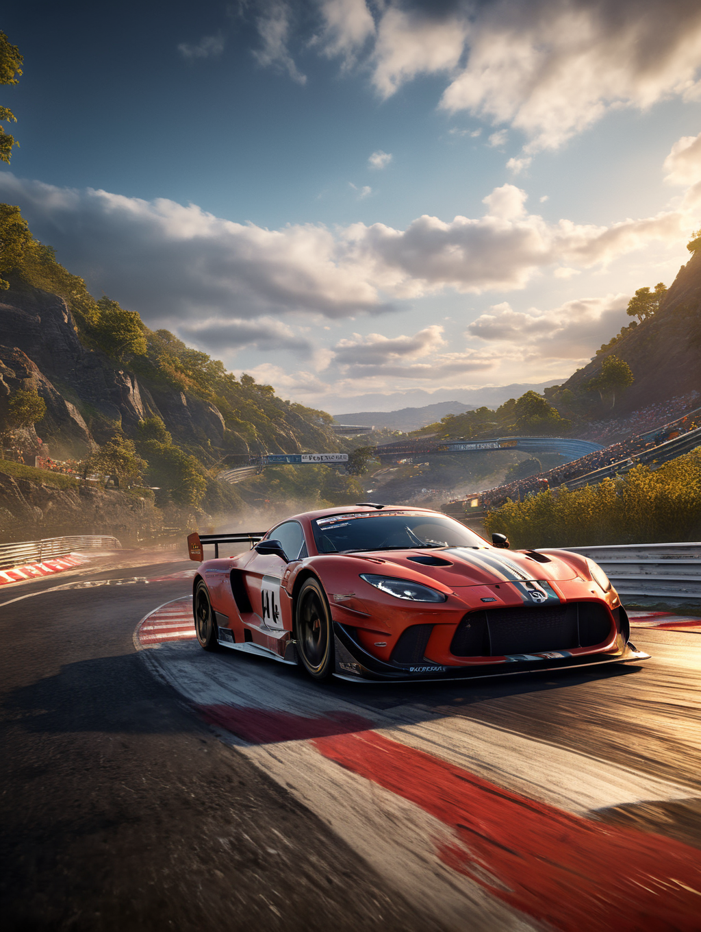 Premium Free ai Images | video game render of an epic racing track epic ...