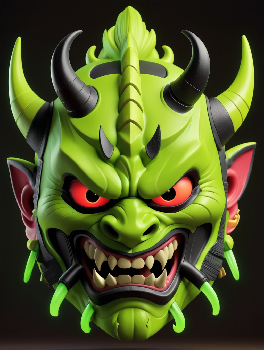 Premium Free ai Images | illustration of demon mask demon samurai mask ...