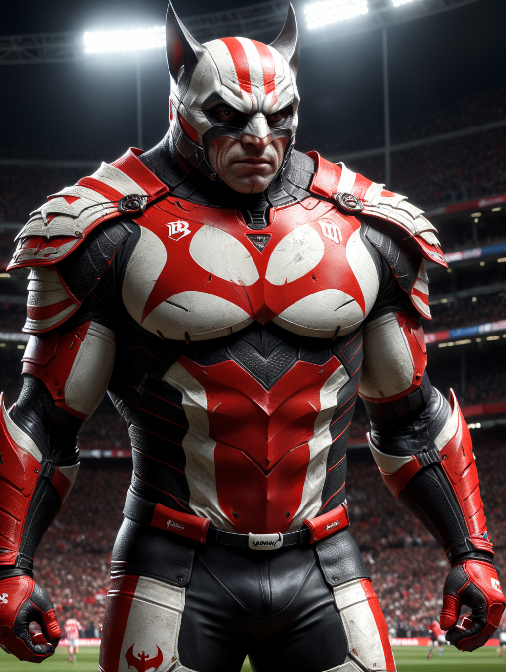 Premium Free ai Images | bat wearing red and white striped football kit