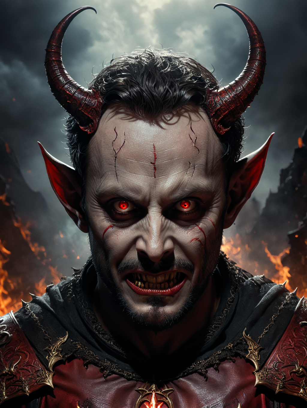 Premium Free ai Images | elijah wood as the devil halloween costume ...