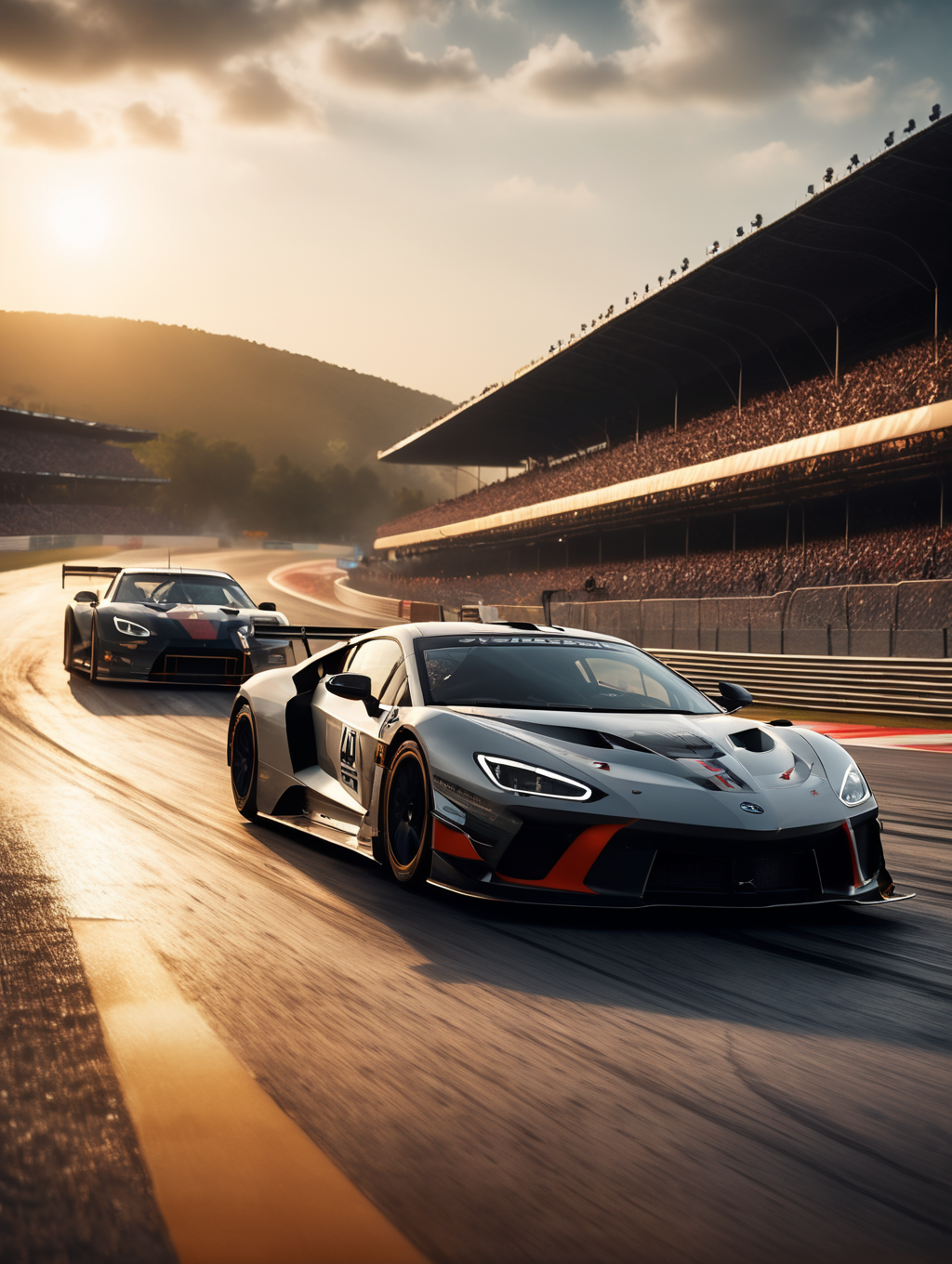 Premium Free ai Images | video game rendering of an epic race track ...