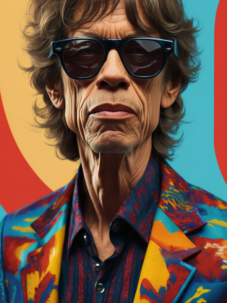 Premium Free ai Images | mick jagger wearing brightly patterned jacket ...