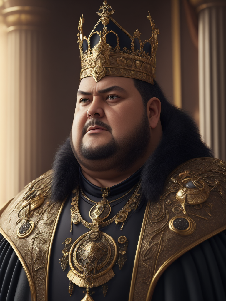 Premium Free ai Images | fat king with royal medieval clothing and crown