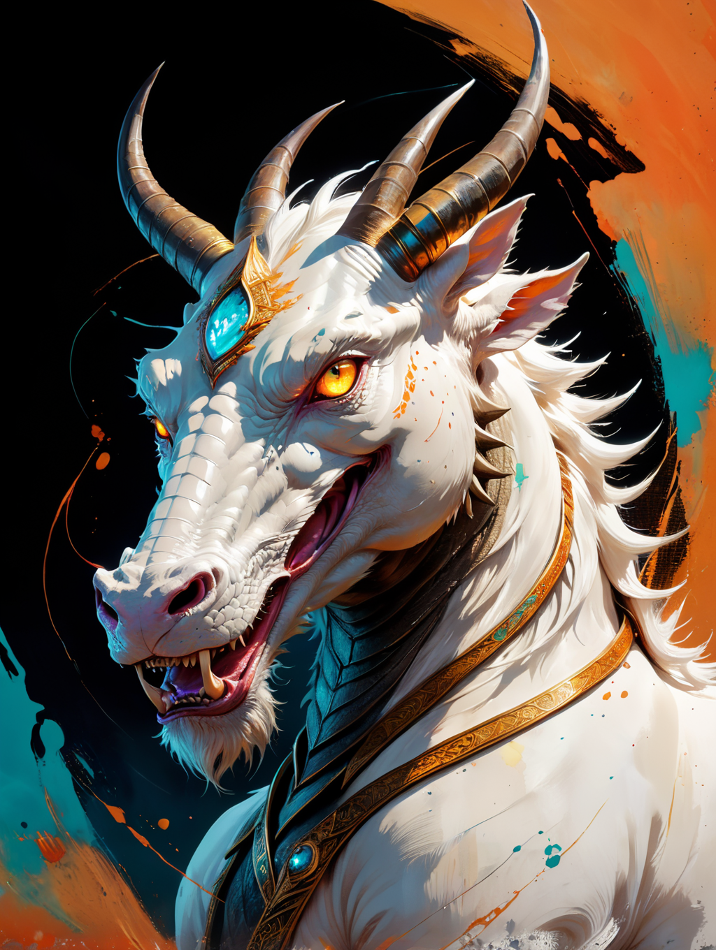 Premium Free ai Images | white bull dragon lord of the rings fantasy ...