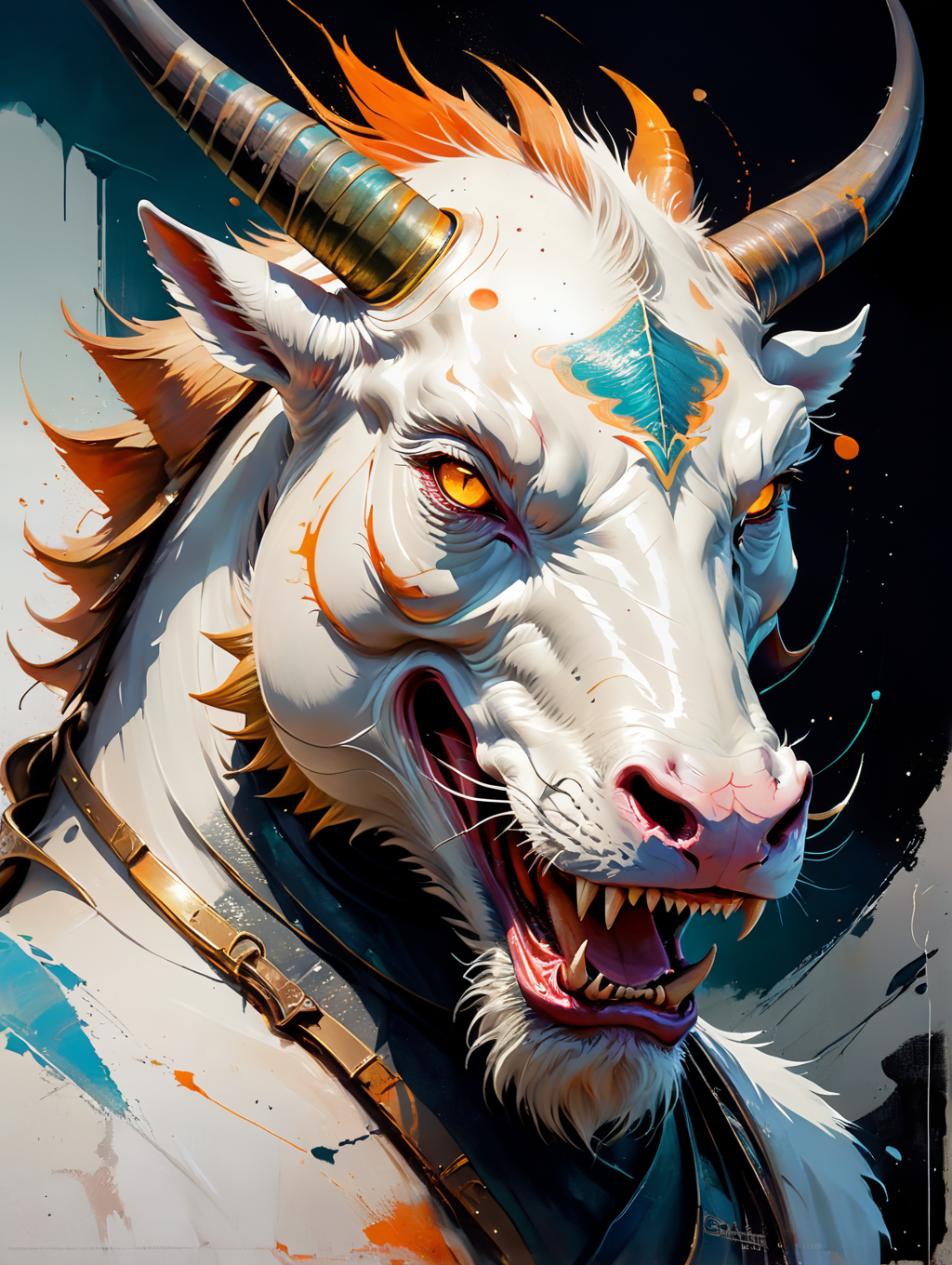 Premium Free ai Images | white bull dragon lord of the rings fantasy ...