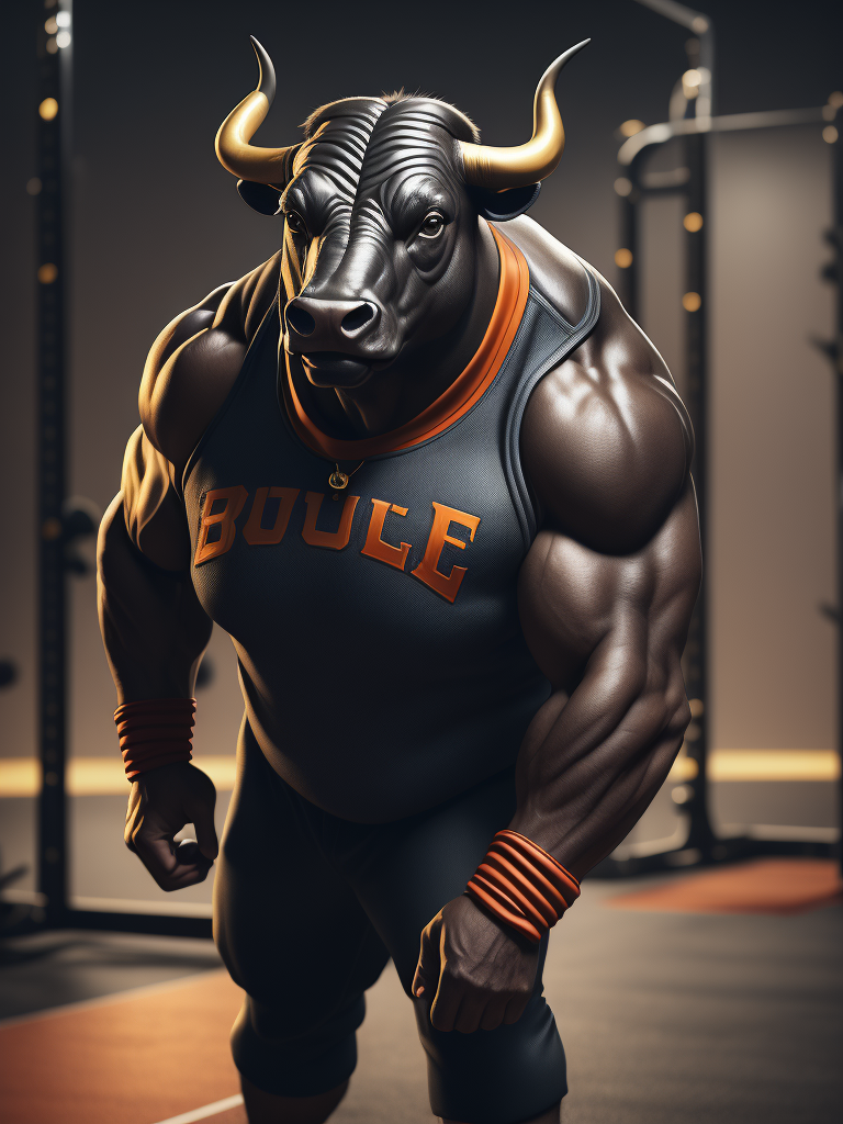 Premium Free ai Images | bull look like human stylized as sport coach ...