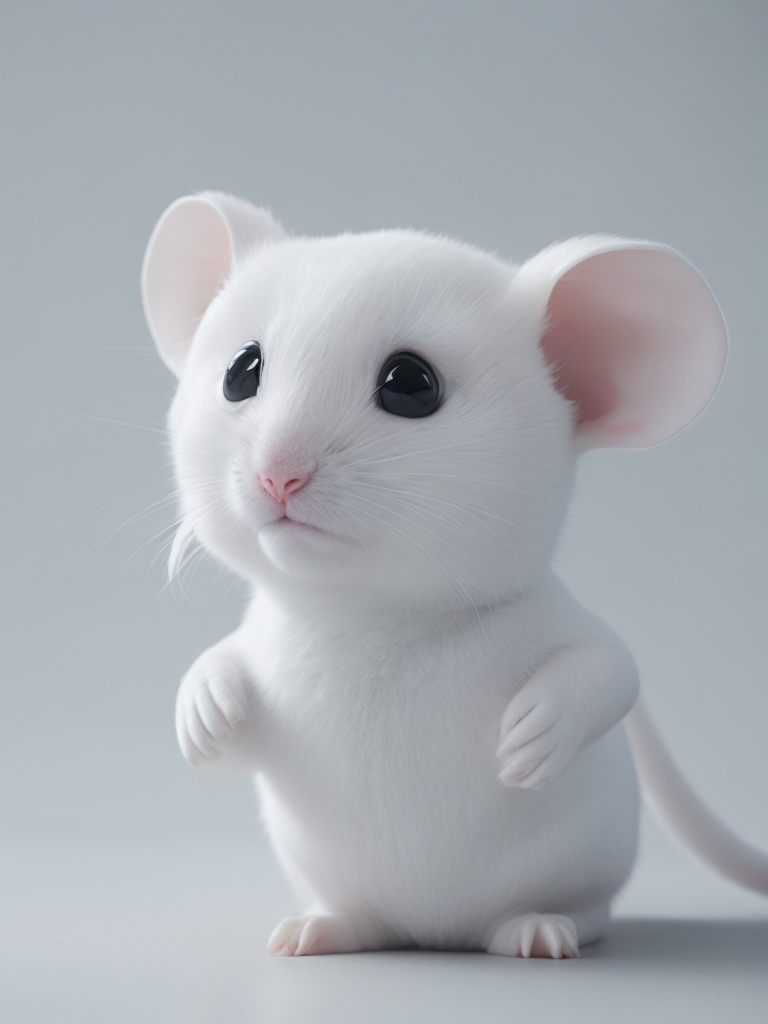 Premium Free ai Images | cute white mouse look like human stylized as ...