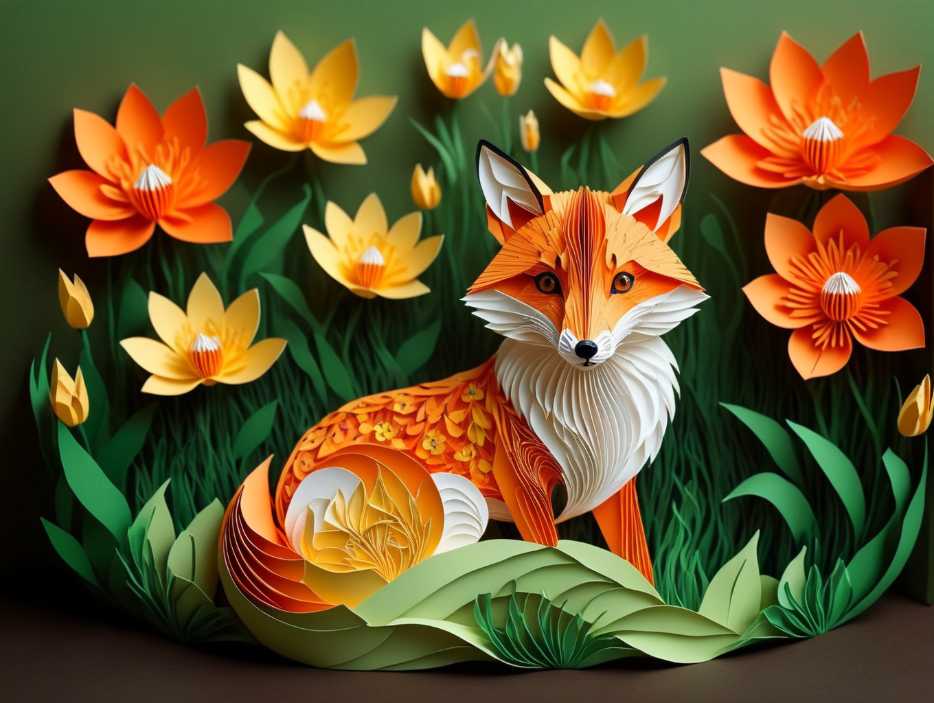 Premium Free ai Images | fox in spring