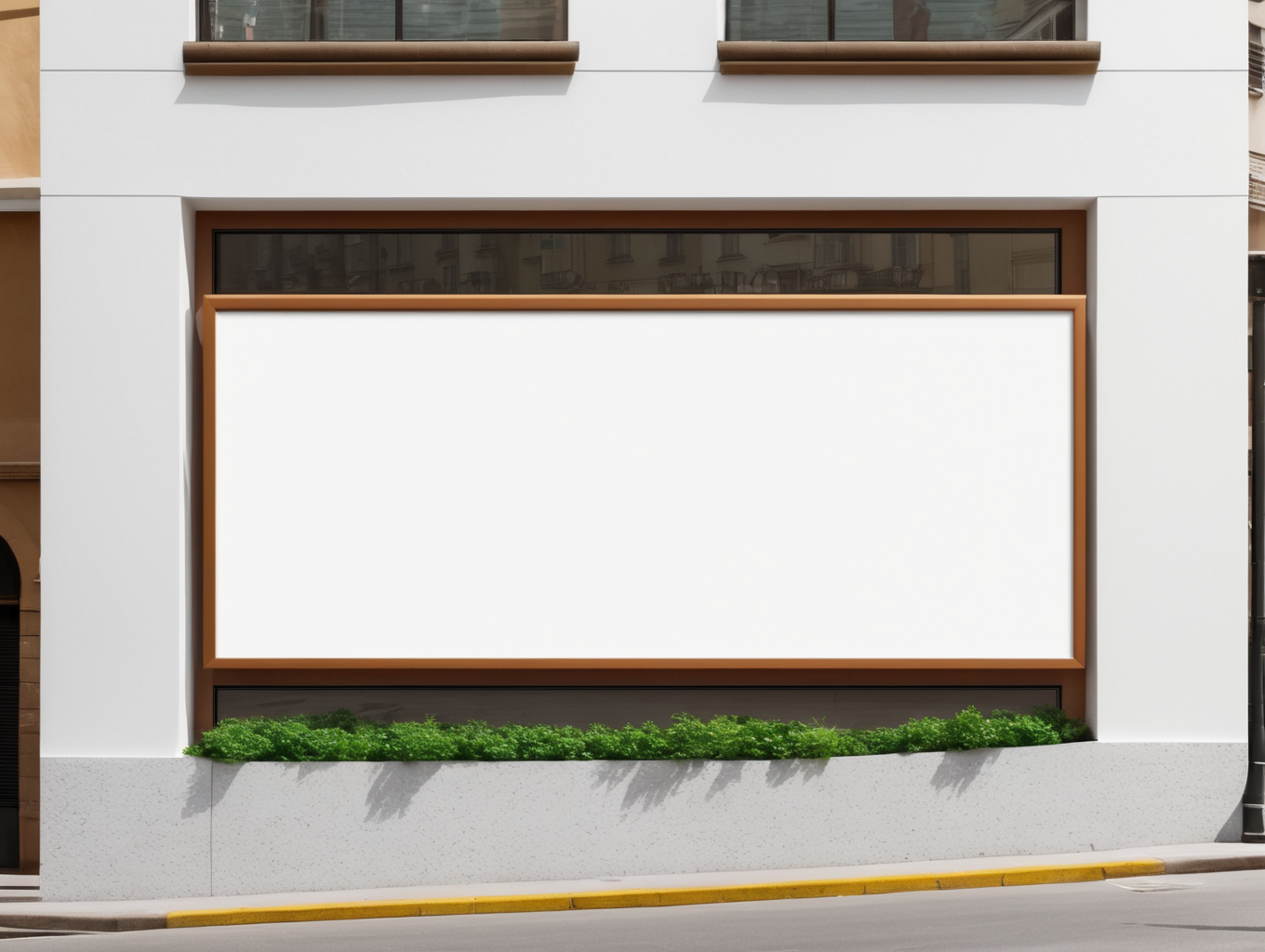 Premium Free ai Images | street white billboard mockup mock up