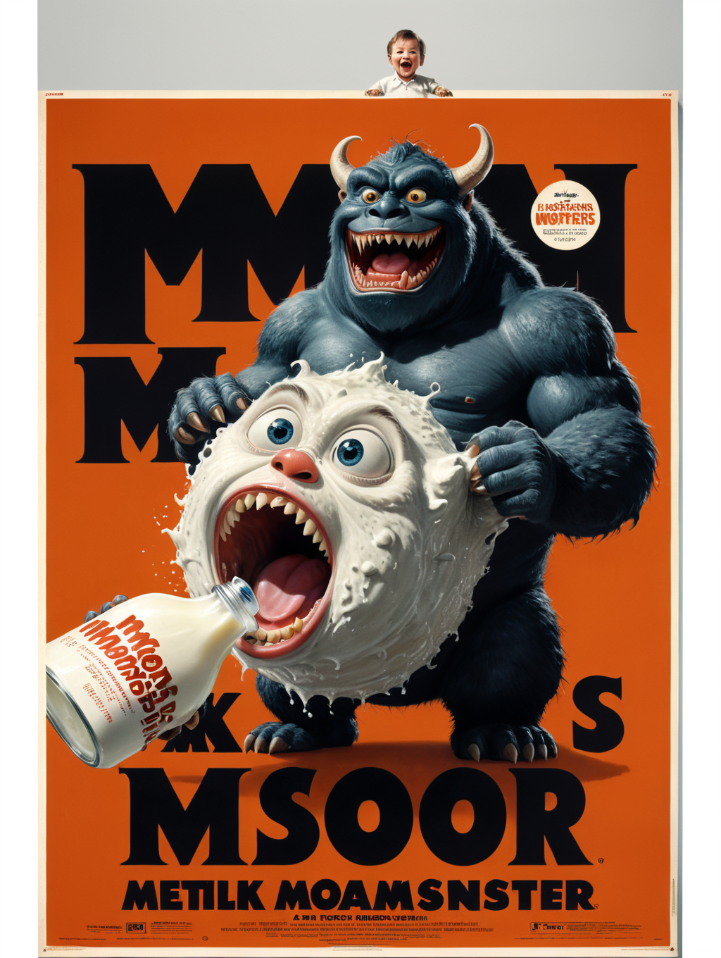 Premium Free ai Images | vintage movie poster of milk monster the ...